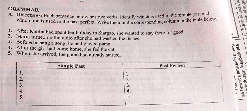 ii grammar a directions each sentence below has two verbs identify ...
