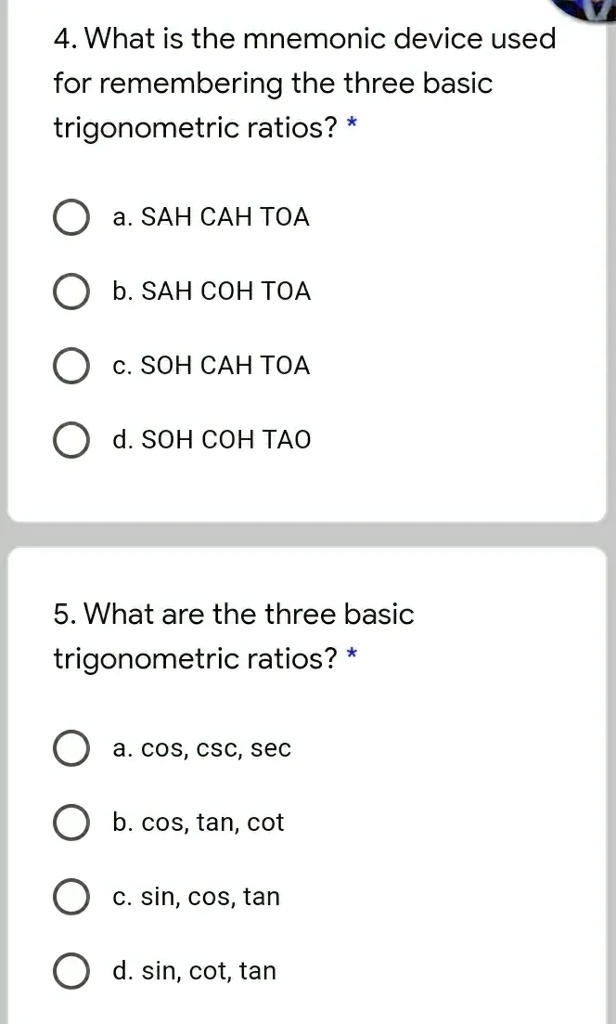 4what is the mnemonic device used for remembering the three basic ...