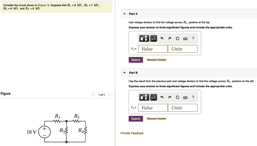 SOLVED: Consider the circuit shown in Figure 1. Suppose that R1 = 6 kÎ©, R2 = 7 kÎ©, R3 = 6 kÎ ...