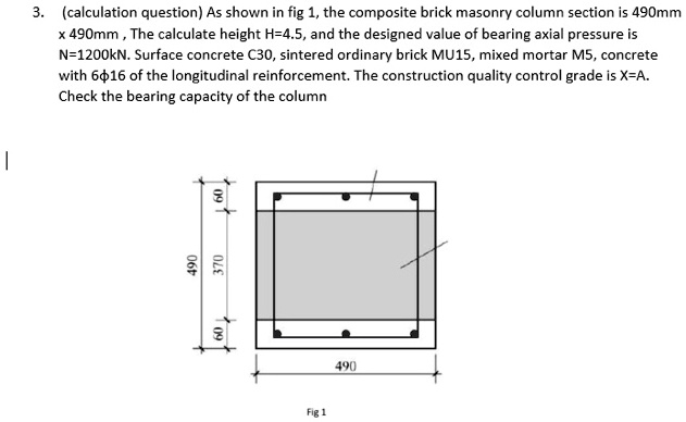 SOLVED: As shown in the figure, the composite brick masonry column ... SOLVED: As shown in the figure, the composite brick masonry column ...