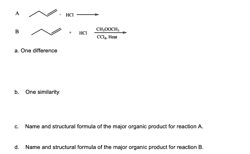 SOLVED: HCI CH3OOCH3 + CCl4 â†’ CH3OCCl3 + CH3Cl + COCl2 + HCl HCI a ...