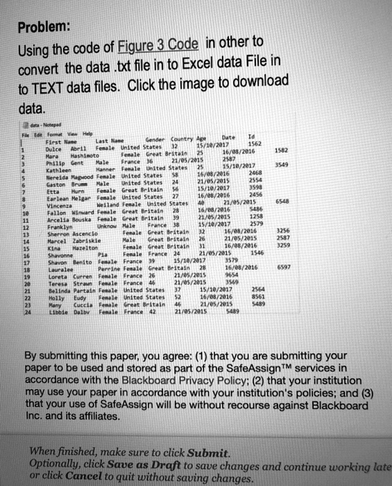 Solved Problem Using The Code Of Figure 3 Code In Order To Convert The Data Txt File Into An 3629