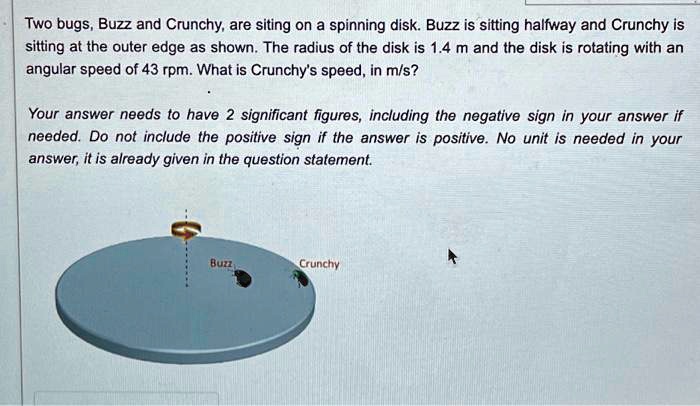 two bugs buzz and crunchy are siting on a spinning disk buzz is sitting ...