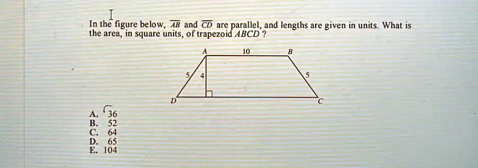 SOLVED: In the figure below, AB and CD are parallel, and lengths are given in units What is the ...