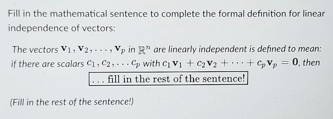 fill in the mathematical sentence to complete the formal definition for ...
