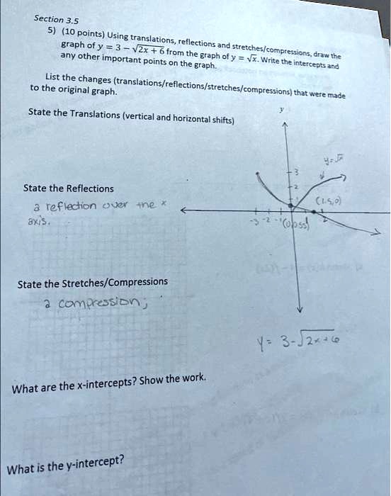 SOLVED: Texts: Section 3.5 5) (10 points) Using translations ...