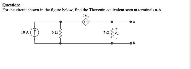 Question: For the circuit shown in the figure below, find the Thevenin equivalent seen at ...
