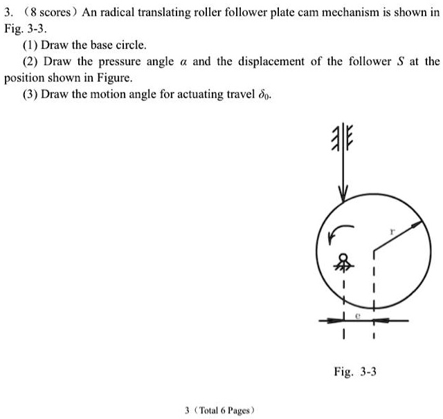 38 scores an radical translating roller follower plate cam mechanism is shown in fig3 3 1draw ...