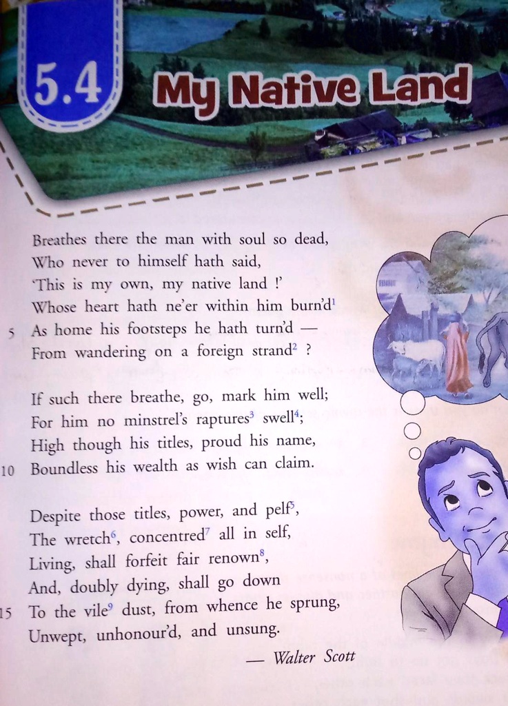 what is the rhyme scheme of my native land poem 54 mynativeland ...