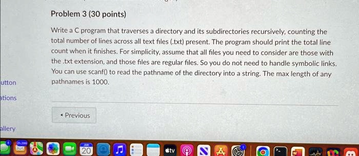 Solved Texts Problem 3 30 Points Write A C Program That Traverses A 0324