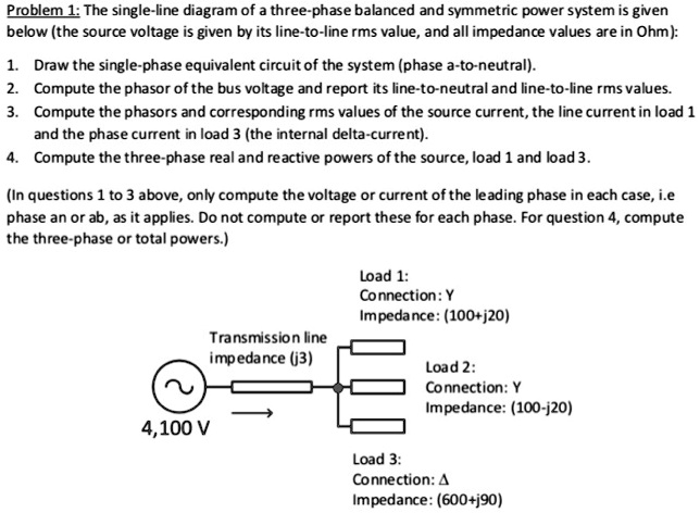 problem 1the single line diagram of a three phase balanced and symmetric power system is given ...