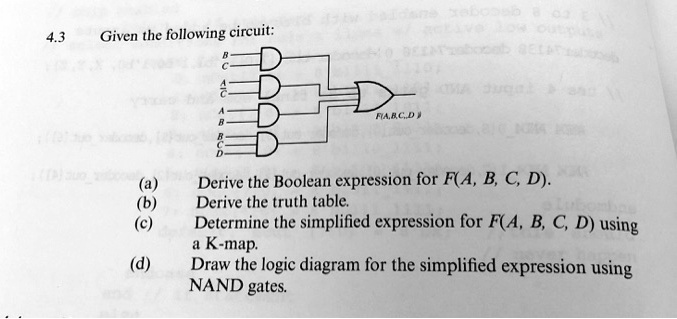 Video Solution 4 3 Given The Following Circuit A B C Derive The