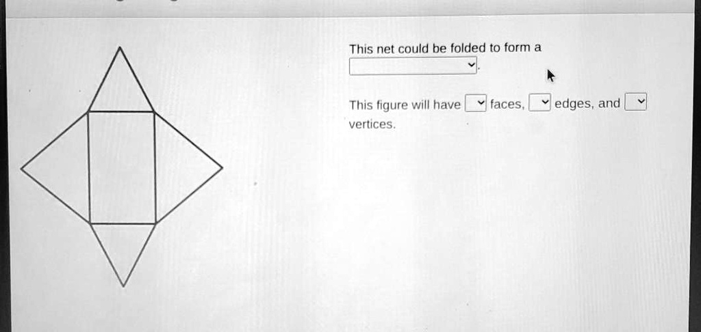 SOLVED: 'This net could be folded to form a This figure will have v faces vertices. edges, and a ...