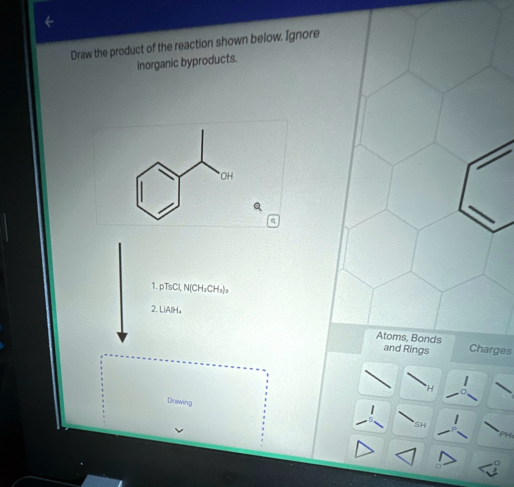 Draw the product of the reaction shown below. Ignore inorganic byproducts. OH 1. pTsCI, N(CH2CH3 ...