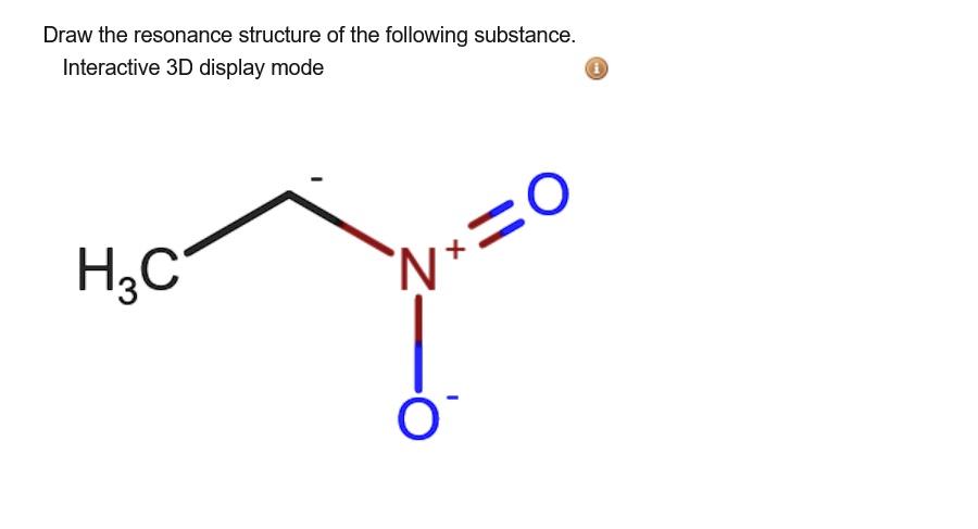 draw the resonance structure of the following substance interactive 3d display mode h3c no 99962