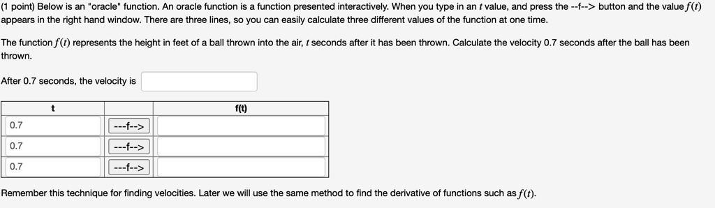 1 Point Below Is An Oracle Function An Oracle Function Is Function Presented Interactively