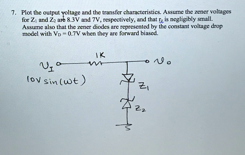 SOLVED: 7.Plot the output yoltage and the transfer characteristics ...