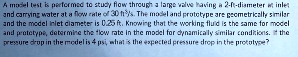 A model test is performed to study flow through a large valve having a ...