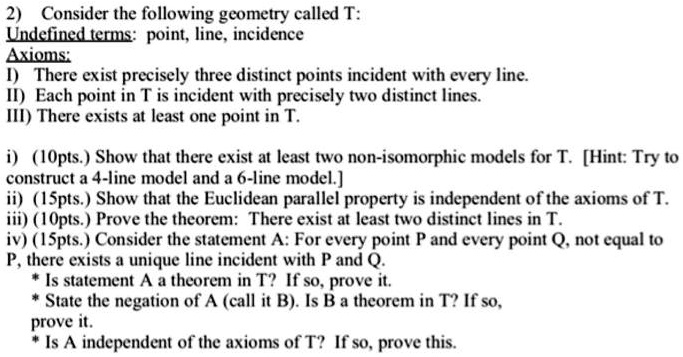 SOLVED: Consider the following geometry called T: Underlined terms ...