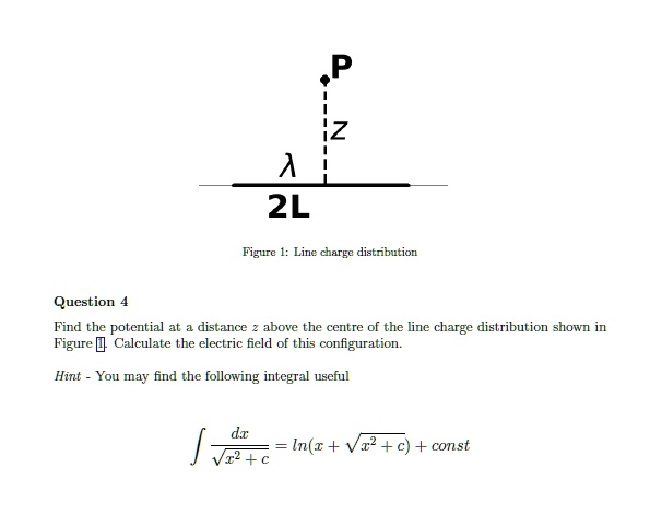 2l figure line chata distribution question find the potential at ...