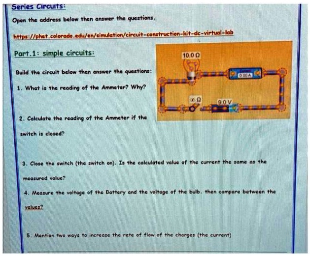 Series Circuits: Open the address below then answer the questions ...