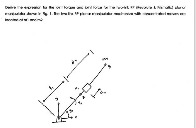 SOLVED: Derive the expression for the joint torque and joint force for the two-link RP (Revolute ...