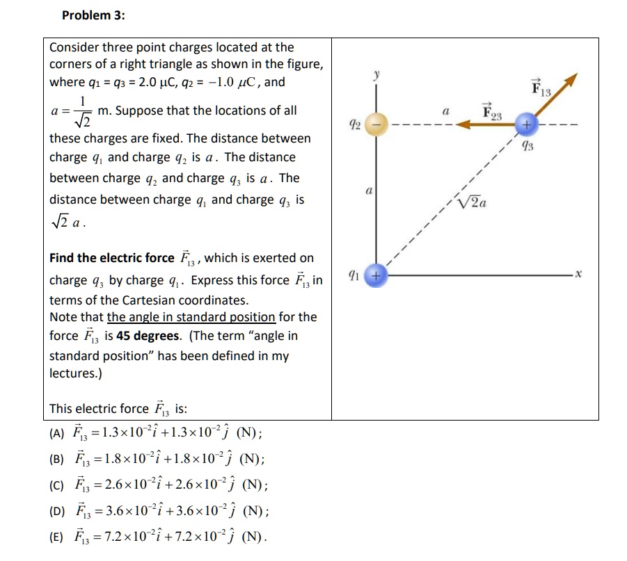 consider three point charges located at the corners of a right triangle as shown in the figure ...