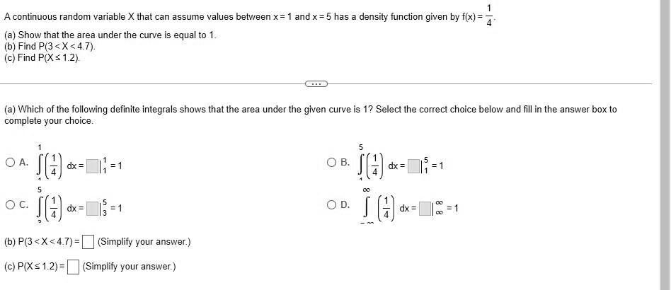 Solved A Continuous Random Variable X That Can Assume Values Between X