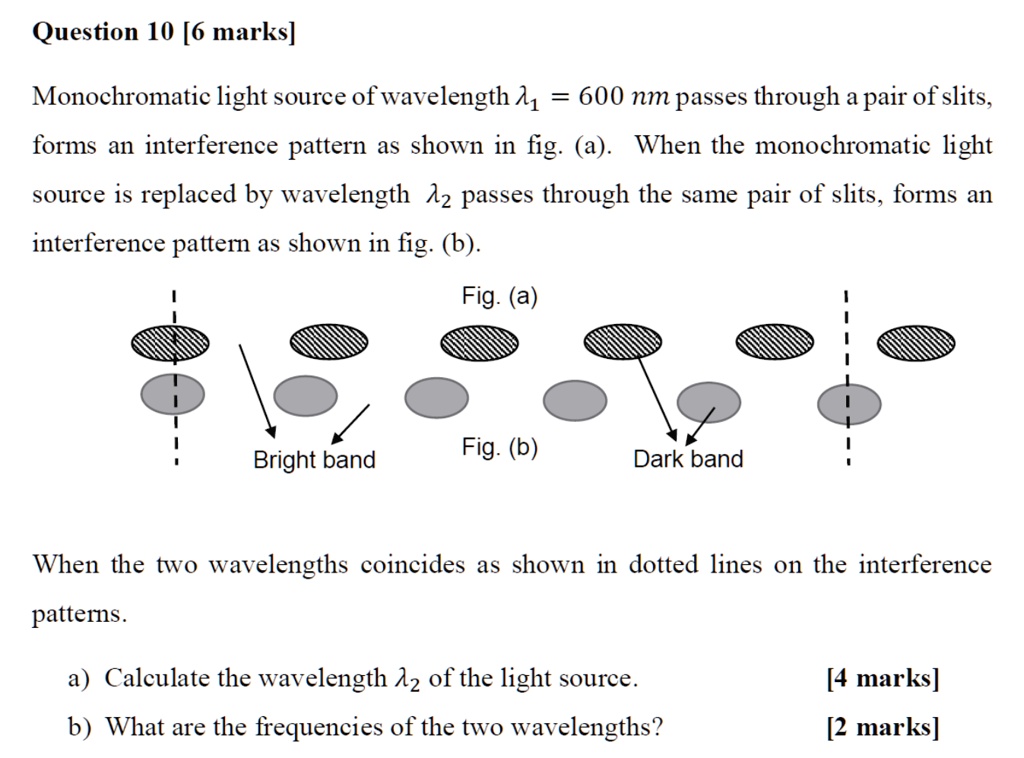 question 10 6 marks monochromatic light source of wavelength 1 600 nm ...