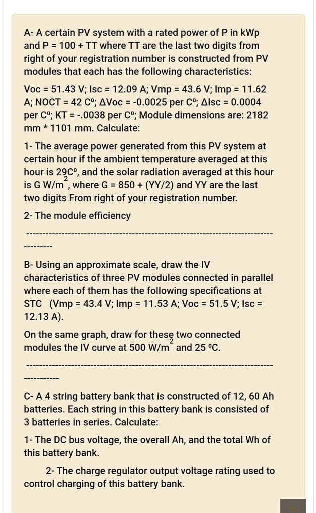 a a certain pv system with a rated power of p in kwp and p 100 tt where ...