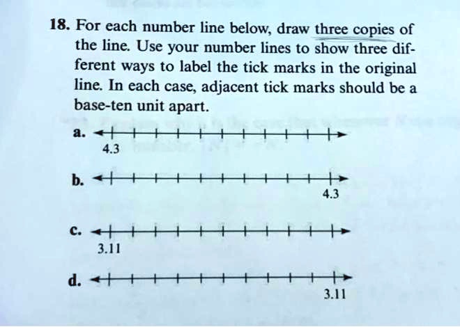 SOLVED: Math Concepts For Teachers 18.For each number line below,draw ...