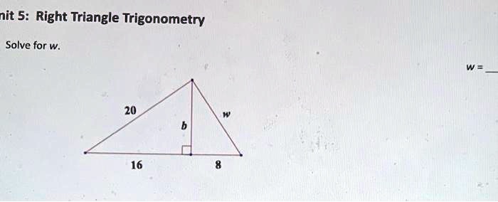 nit 5 right triangle trigonometry solve for w 92713