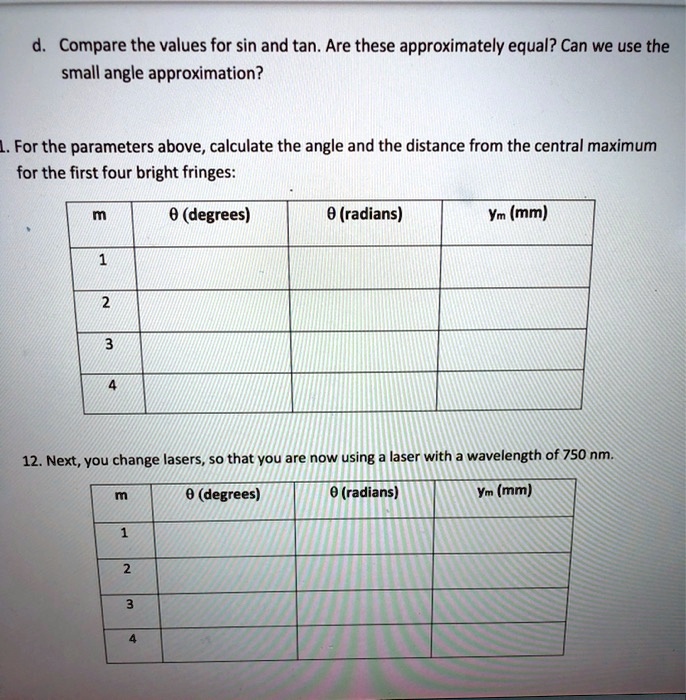 d compare the values for sin and tan are these approximately equal can ...