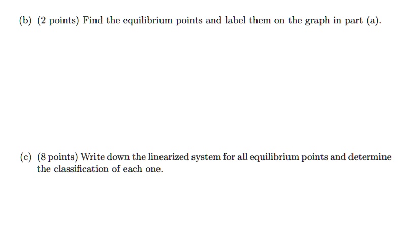 SOLVED: (b) points) Find the equilibrium points and label them On the ... SOLVED: (b) points) Find the equilibrium points and label them On the ...