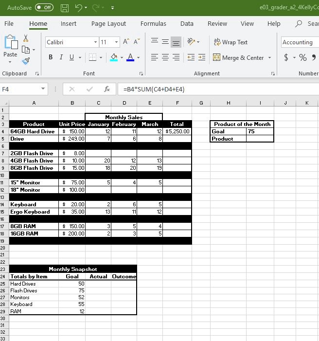 SOLVED: A table has been set up with inventory information, but new ...