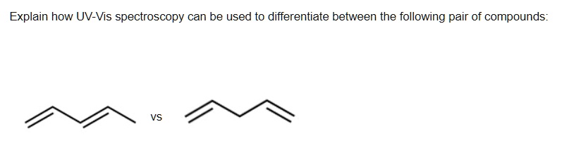 SOLVED: Explain how UV-Vis spectroscopy can be used to differentiate between the following pair ...