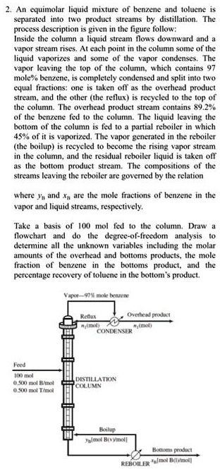 SOLVED: An equimolar liquid mixture of benzene and toluene is separated ...