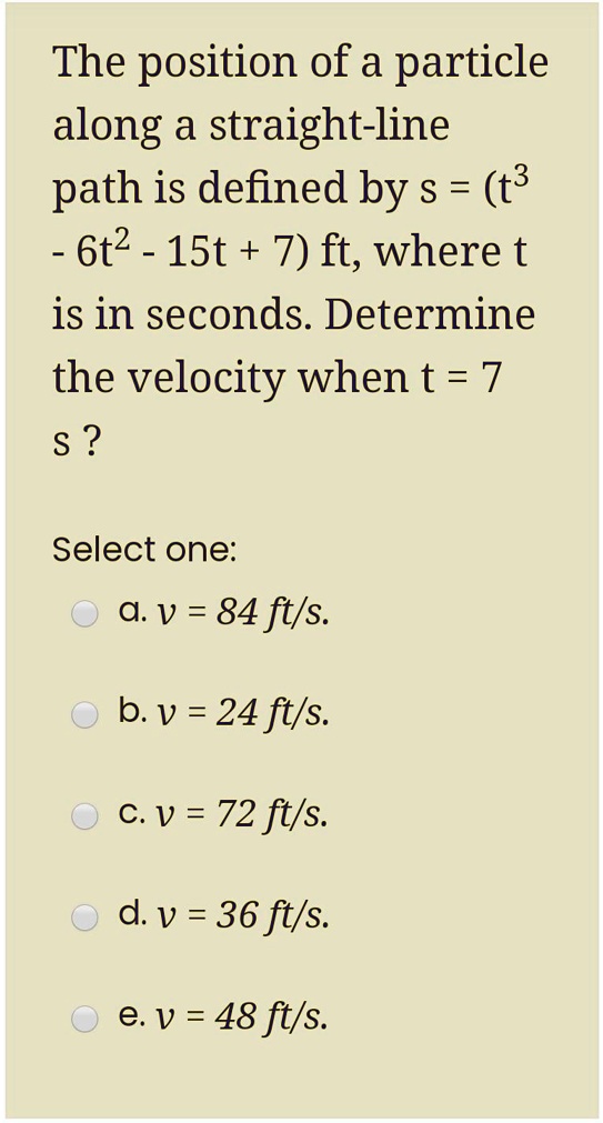 the position of a particle along a straight line path is defined by s ...