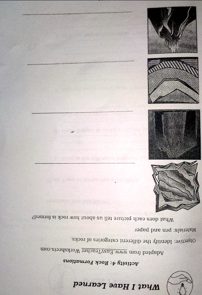 SOLVED: Activity 4: Rock Formations Adapted from www ...