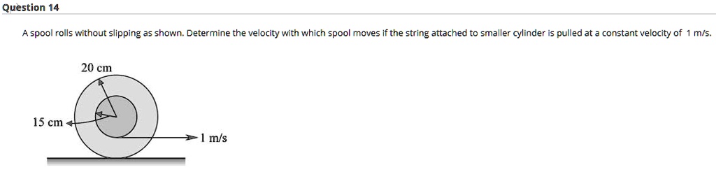 SOLVED: A spool rolls without slipping as shown. Determine the velocity ...