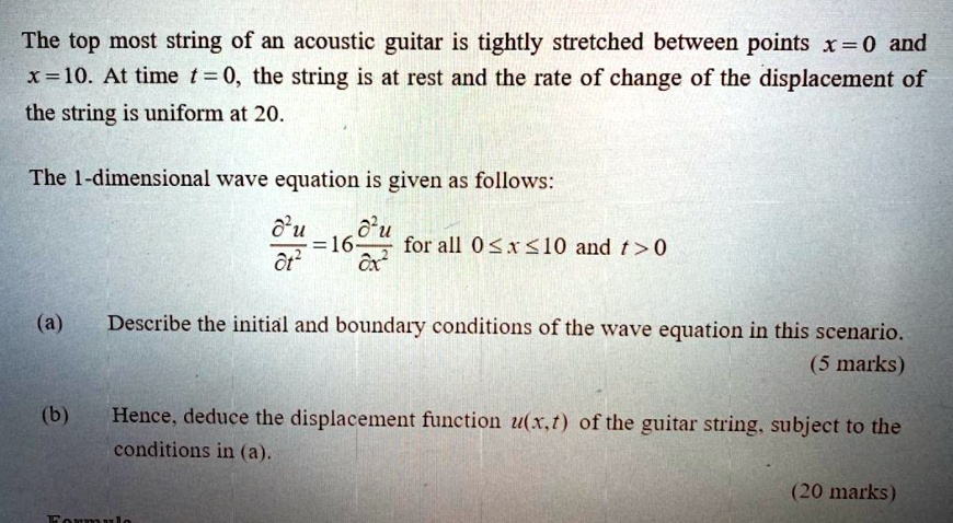SOLVED: The top most string of an acoustic guitar is tightly stretched ...