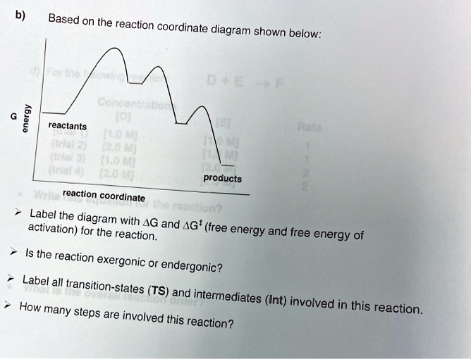 SOLVED: Based on the reaction coordinate diagram shown below: Coe = ' reactants "( A S ^ V| x6h ...