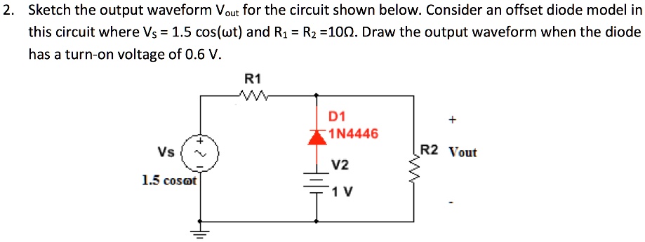 SOLVED: 2. Sketch the output waveform Vout for the circuit shown below ... SOLVED: 2. Sketch the output waveform Vout for the circuit shown below ...