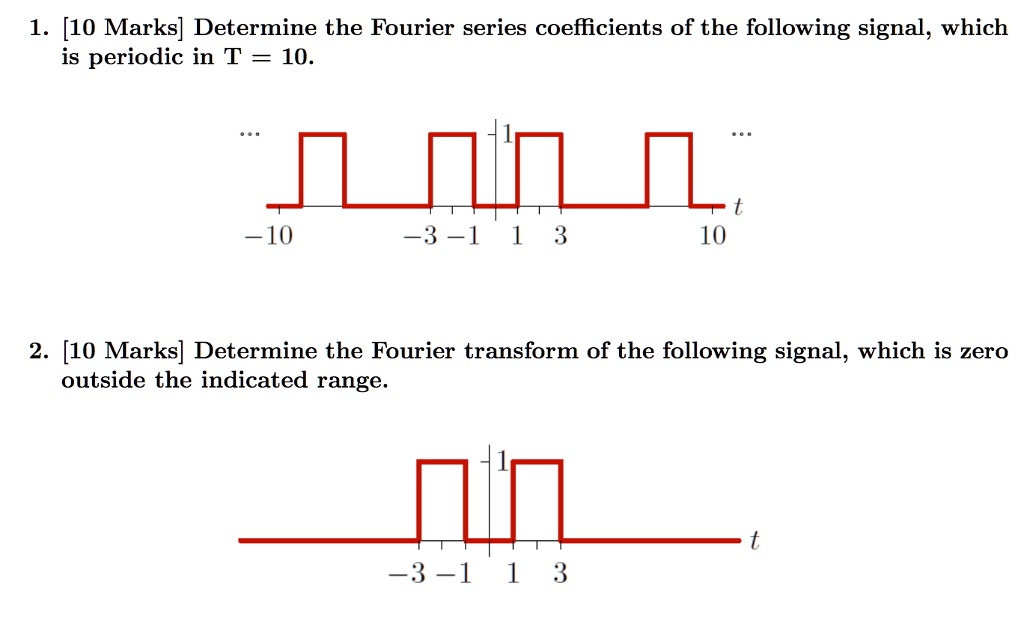 1. [10 Marks] Determine the Fourier series coefficients of the following signal, which is ...