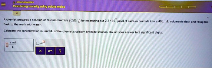 SOLVED: soichomcuht Calculatlng molatity Ustdesoluto Holes chconist ...