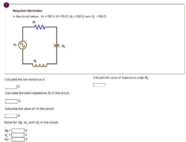 requlred inlormatlon the circuit celow r55 120 1 anc xl calculate hv ...