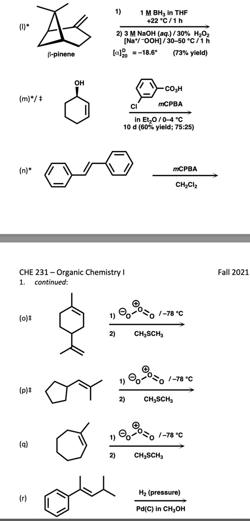 (1)* 1) 1 M BH3 in THF +22 ^∘C/1 h 2) 3 M NaOH (aq.)/30% H$2$O$2$ [Na ...