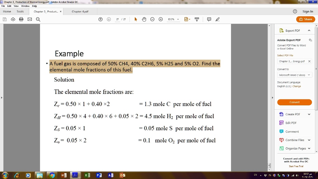 SOLVED: A fuel gas is composed of 50% CH4, 40% C2H6, 5% H2S, and 5% O2 ...
