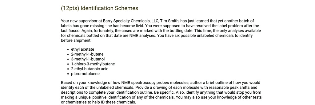 Your new supervisor at Barry Specialty Chemicals, LLC, Tim Smith, has ...