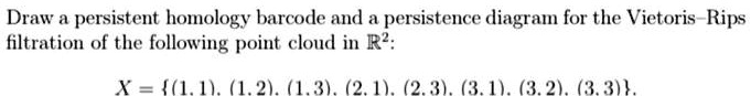SOLVED: Draw a persistent homology barcode and a persistence diagram ...
